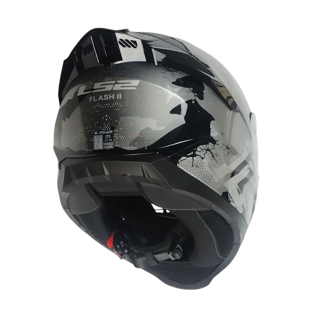 CASCO LS2 FF802 FLASH II POWER NEGRO SILVER
